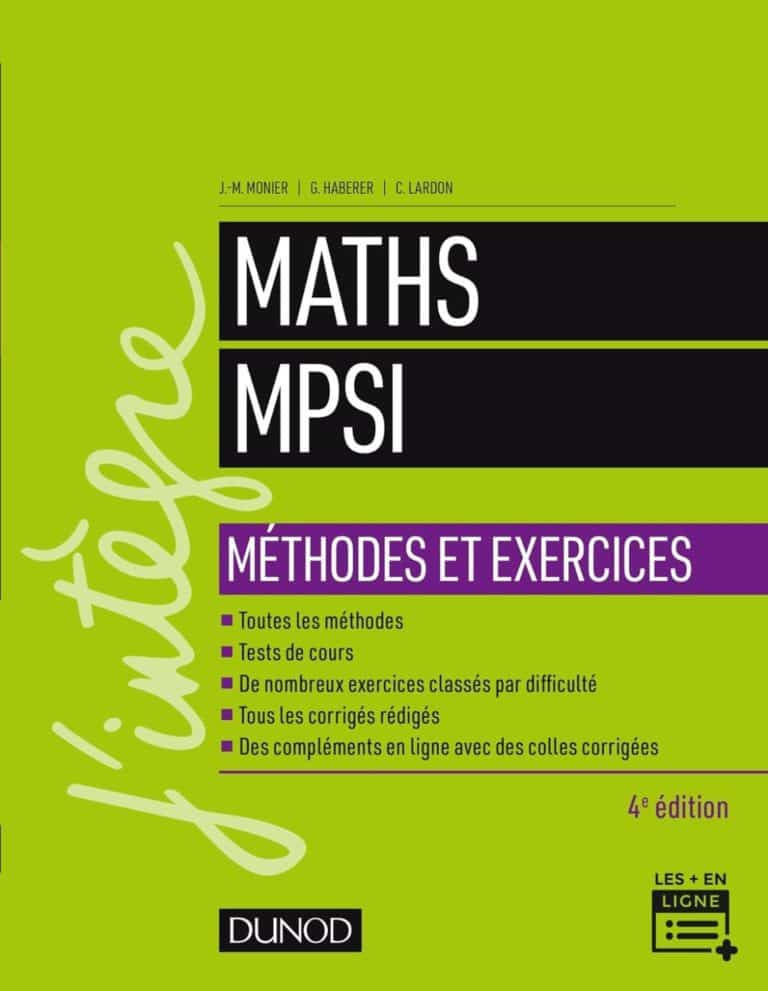 Livres maths en prépa maths sup MPSI, PCSI, PTSI, BCPST, MP2I