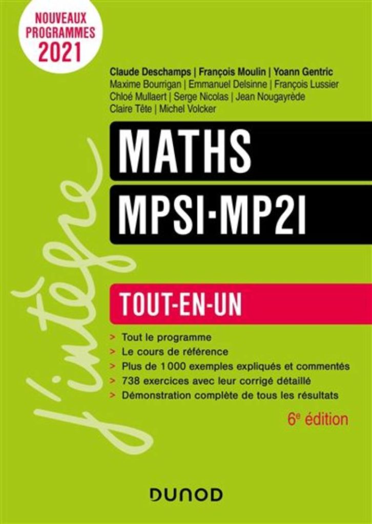 Livres maths en prépa maths sup MPSI, PCSI, PTSI, BCPST, MP2I